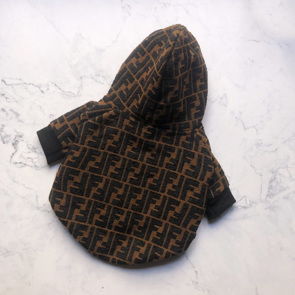 Furdi Hooded Jacket - Designer Puppy Clothes- Fendi Dog Jacket